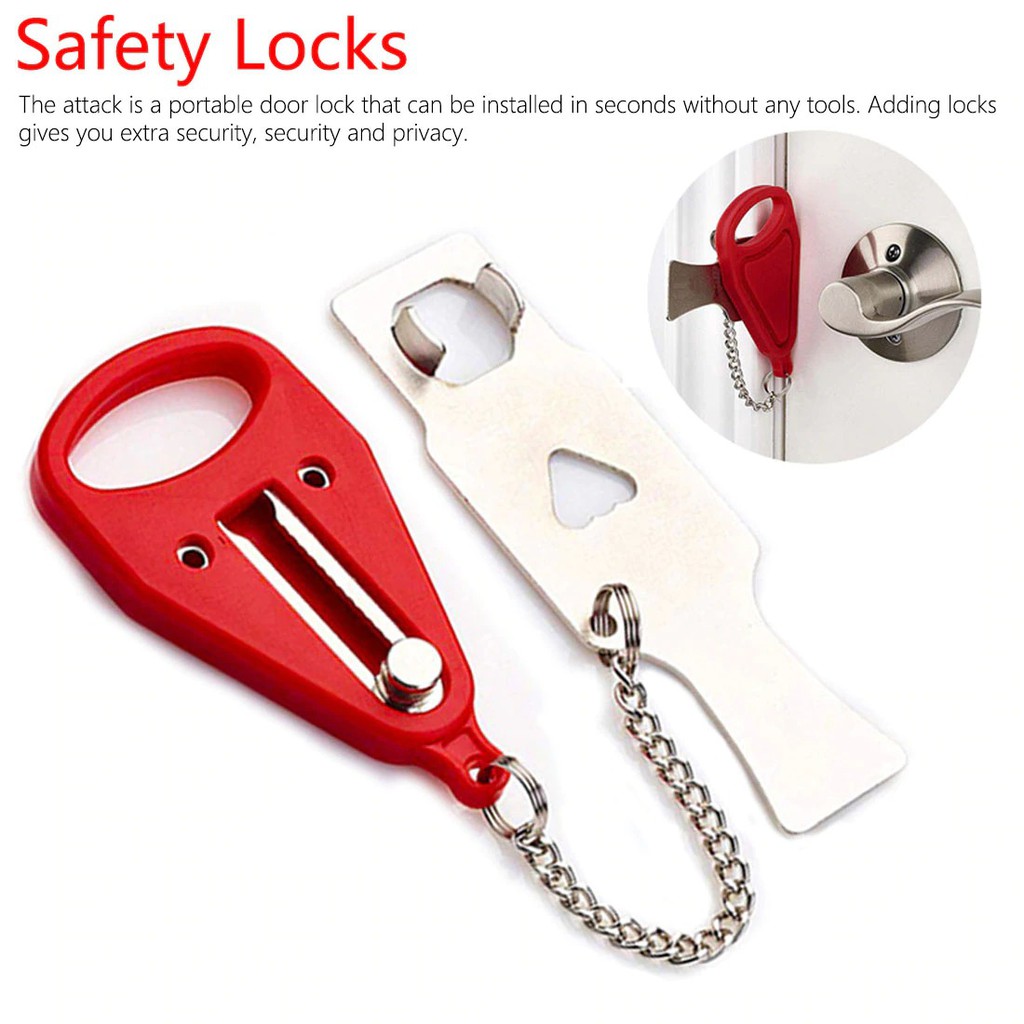 READY STOCK🇲🇾 Portable Door Lock Hotel Home Security Privacy Travel ...