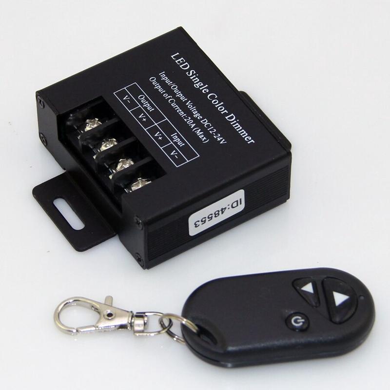 LED Single Color Dimmer DC12V-24V 20A 3 Key RF for Single Color LED ...