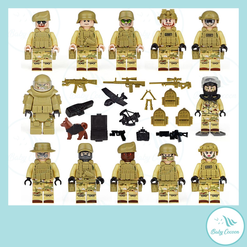 SWAT Team Set Minifigure Army Special Force SWAT Police With ...