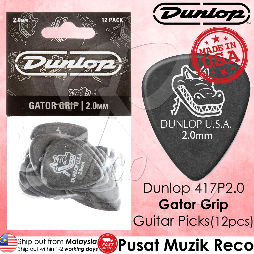 Dunlop 417P200 Gator Grip Guitar Pick 2.00mm Guitar Picks Pack MADE IN ...