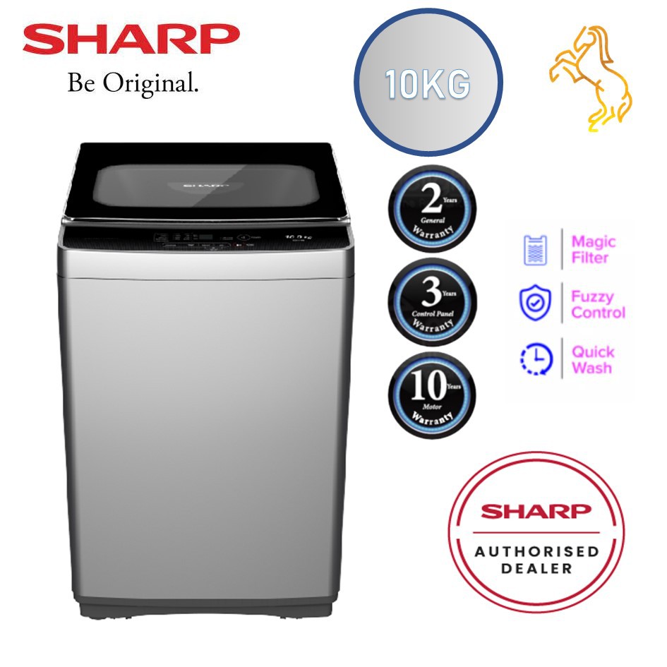 SHARP Washing Machine 10.5KG Fully Automatic Washer ESX1021 (Soft Close ...