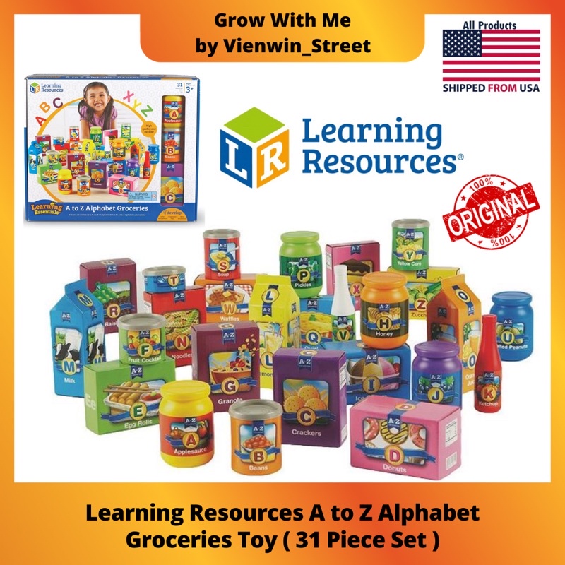 Learning Resources A to Z Alphabet Groceries Toy | Educational Pretend ...
