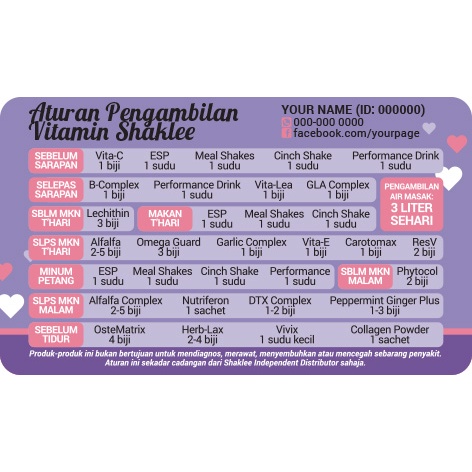 (AVS) Sticker - SHAKLEE (Aturan Vitamin Sticker) | Shopee Malaysia