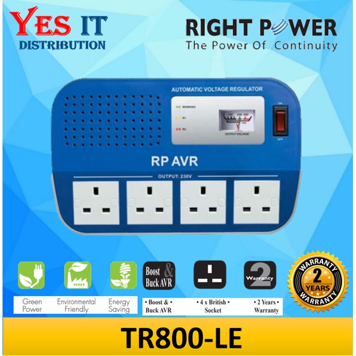 RIGHT POWER AVR 800VA TR800-LE / TR1000-LE / SRS 1000 AUTOMATIC VOLTAGE ...