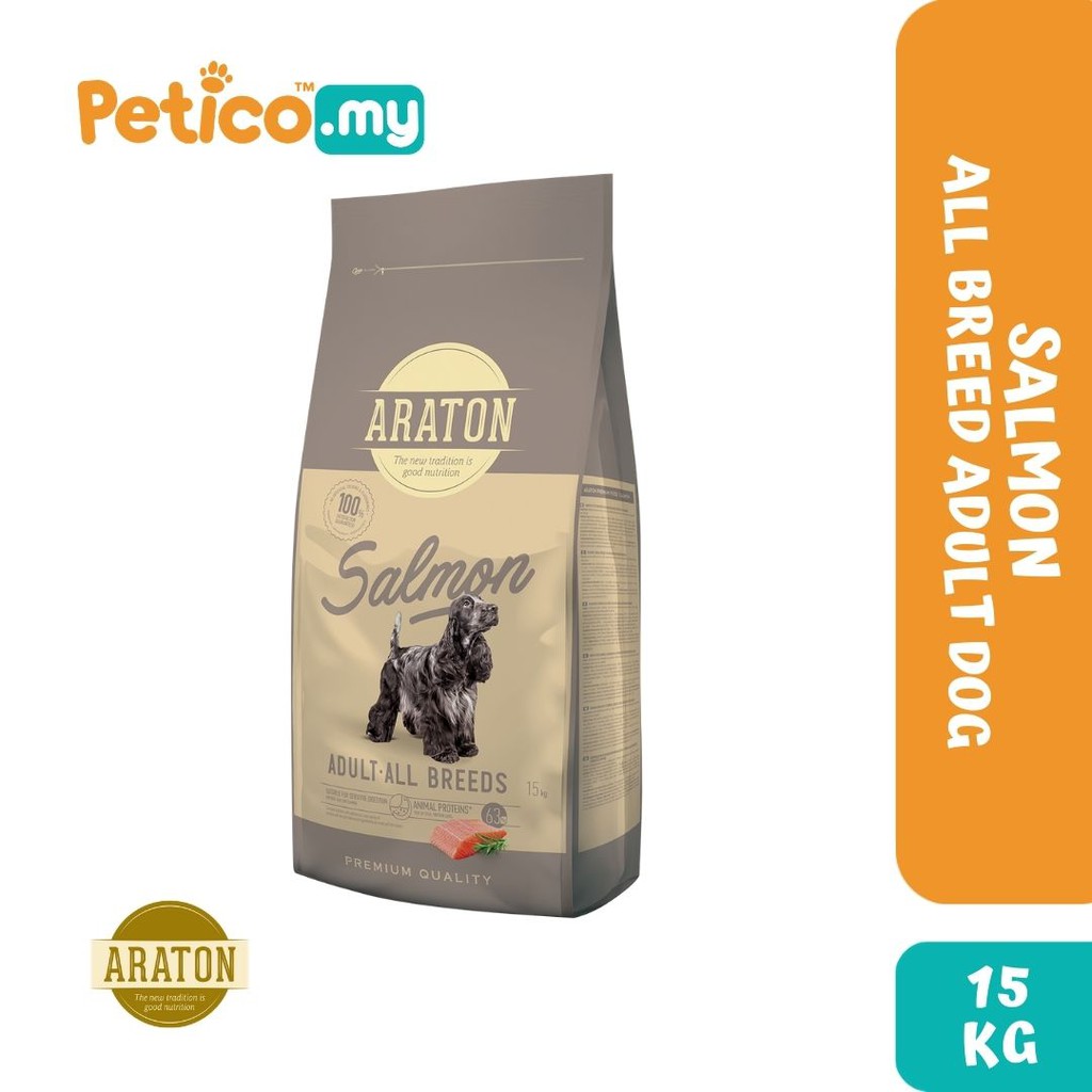 Araton Adult Salmon 15kg All Breeds Dry Dog Food | Shopee Malaysia