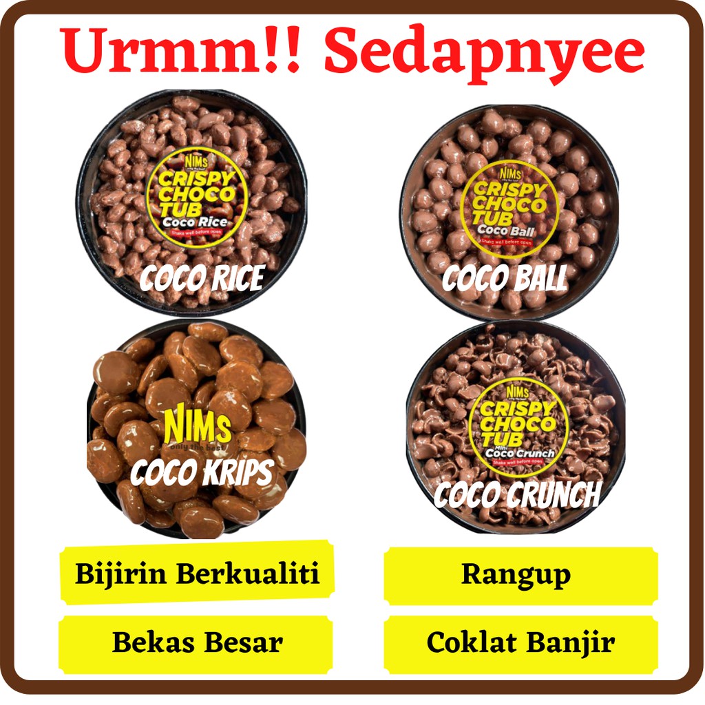 🔥Ready Stock🔥NIMS Chocotub Rice/Crunch/Ball/Krips - Coklat Jar Viral ...
