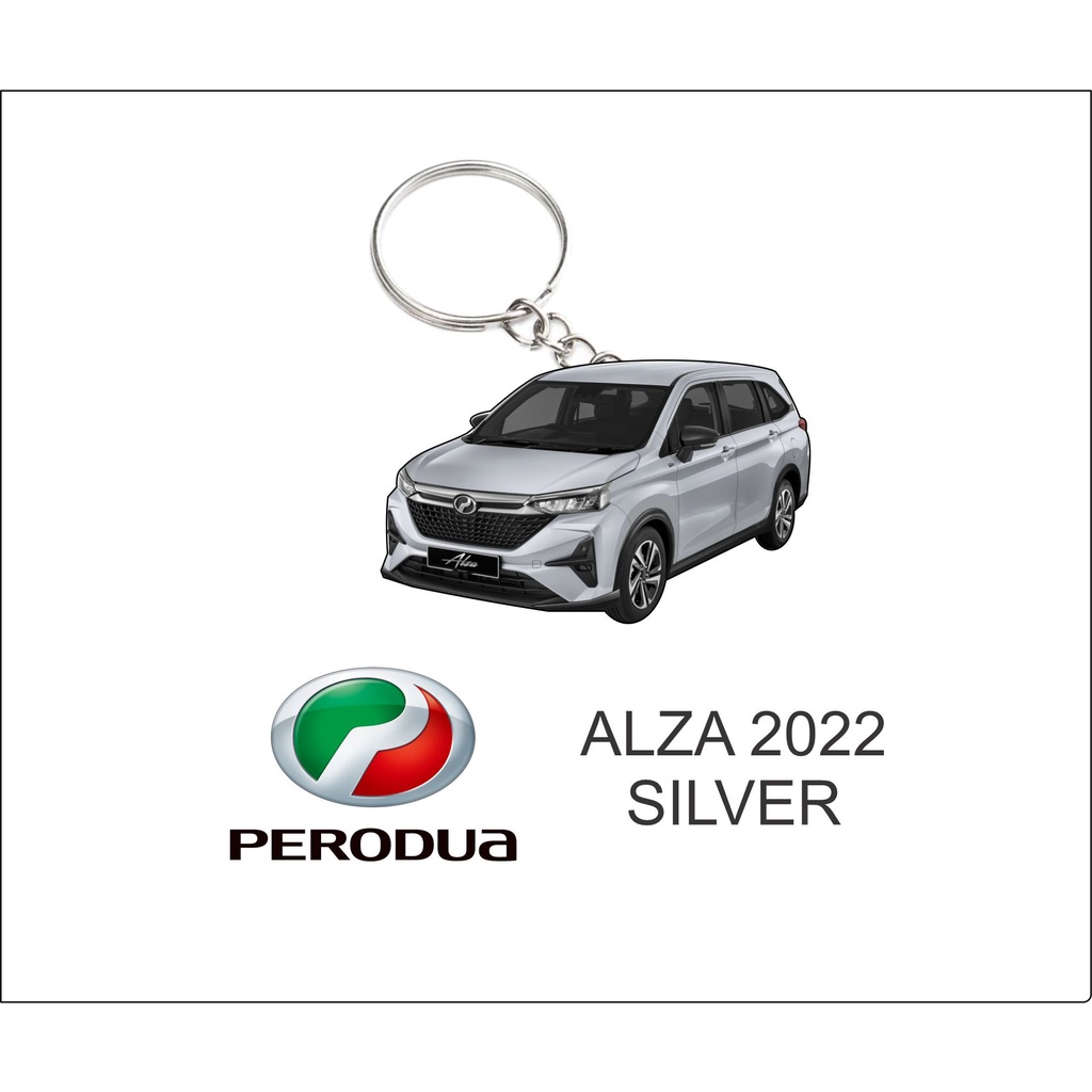 perodua alza 2022 silver keychain 2d | Shopee Malaysia