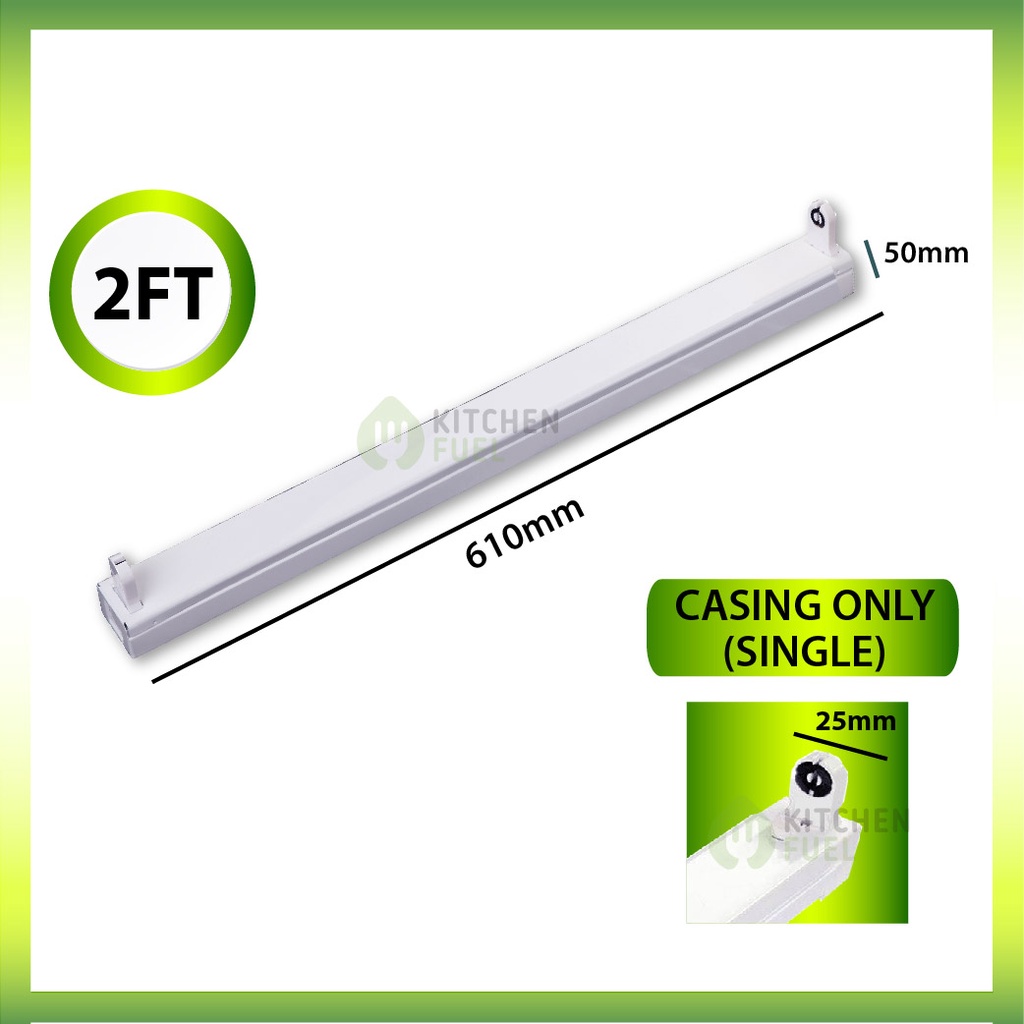 KF_ LED Lampu Kalimantang T8 2FT 4FT Ceiling Wall Lights Casing Light Tube Home Lighting Panjang ...