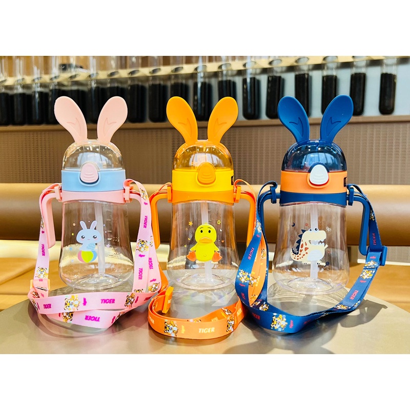 350ml/450ml Kids Water Bottle Cute Rabbit Drinking Bottle with Straw ...