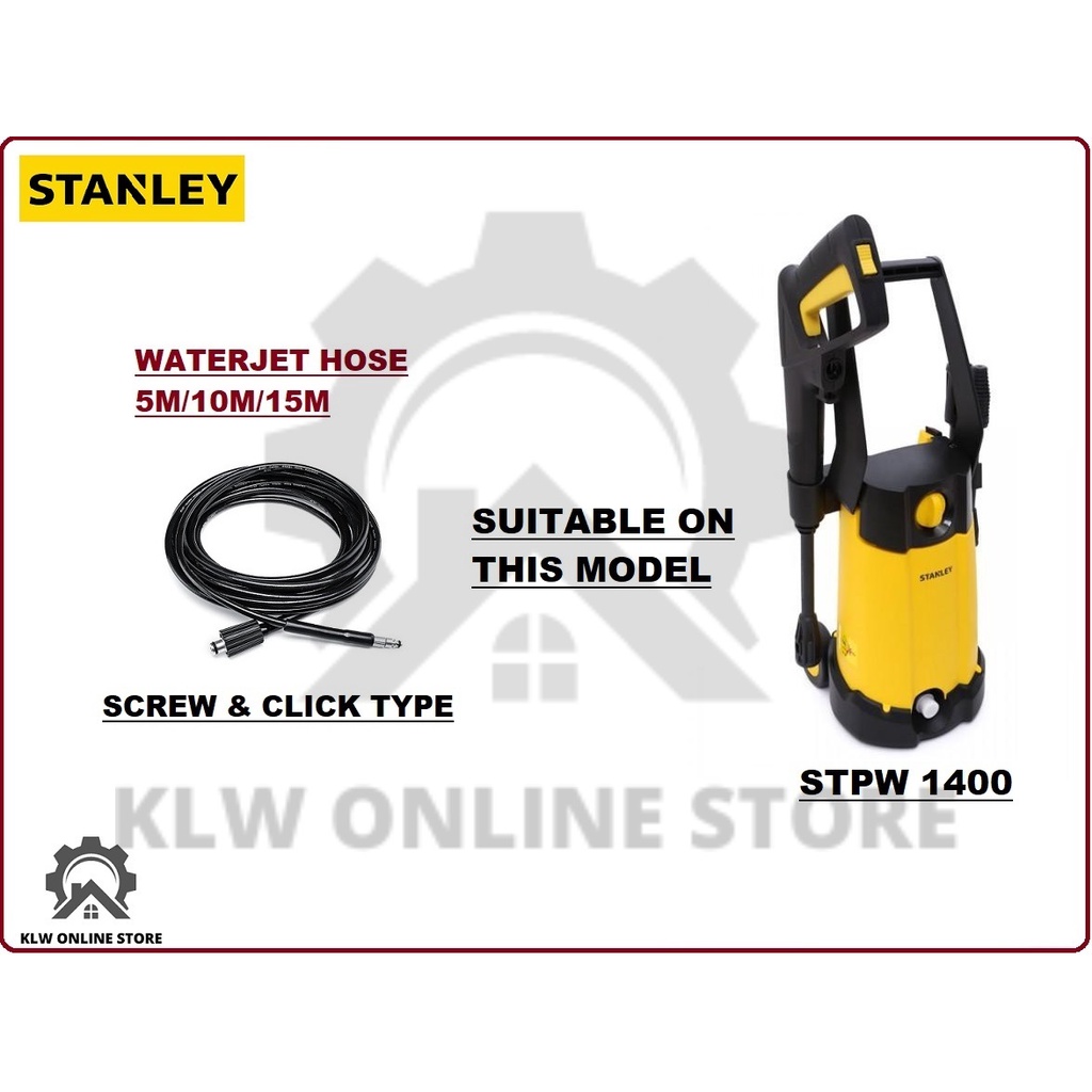 STANLEY 5M 10M 15M WATER JET HOSE HIGH PRESSURE WASHER HOSE STPW1400 ...