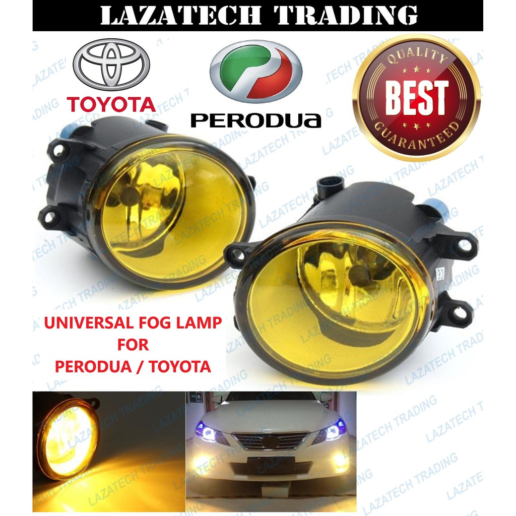 MYVI FOG LAMP / UNIVERSAL FOG LAMP PERODUA / TOYOTA (YELLOW @ CLEAR ...