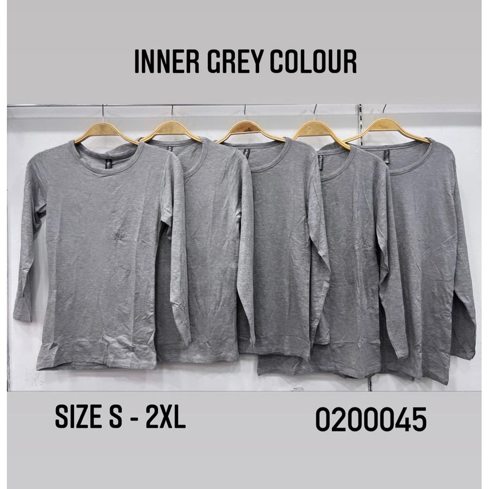 Gray colour Woman Long Sleeve Inner Shirt Under Shirt Thermal Innerwear ...