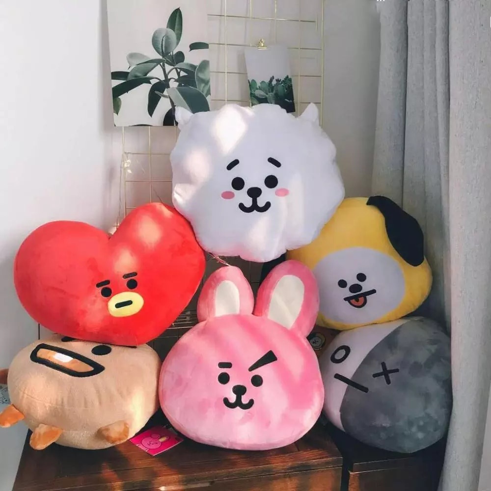 KPOP BTS Cartoon Plush Toy Pillow Doll SHOOKY RJ COOKY TATA Cushion Home Decor +FREE GIFT ...