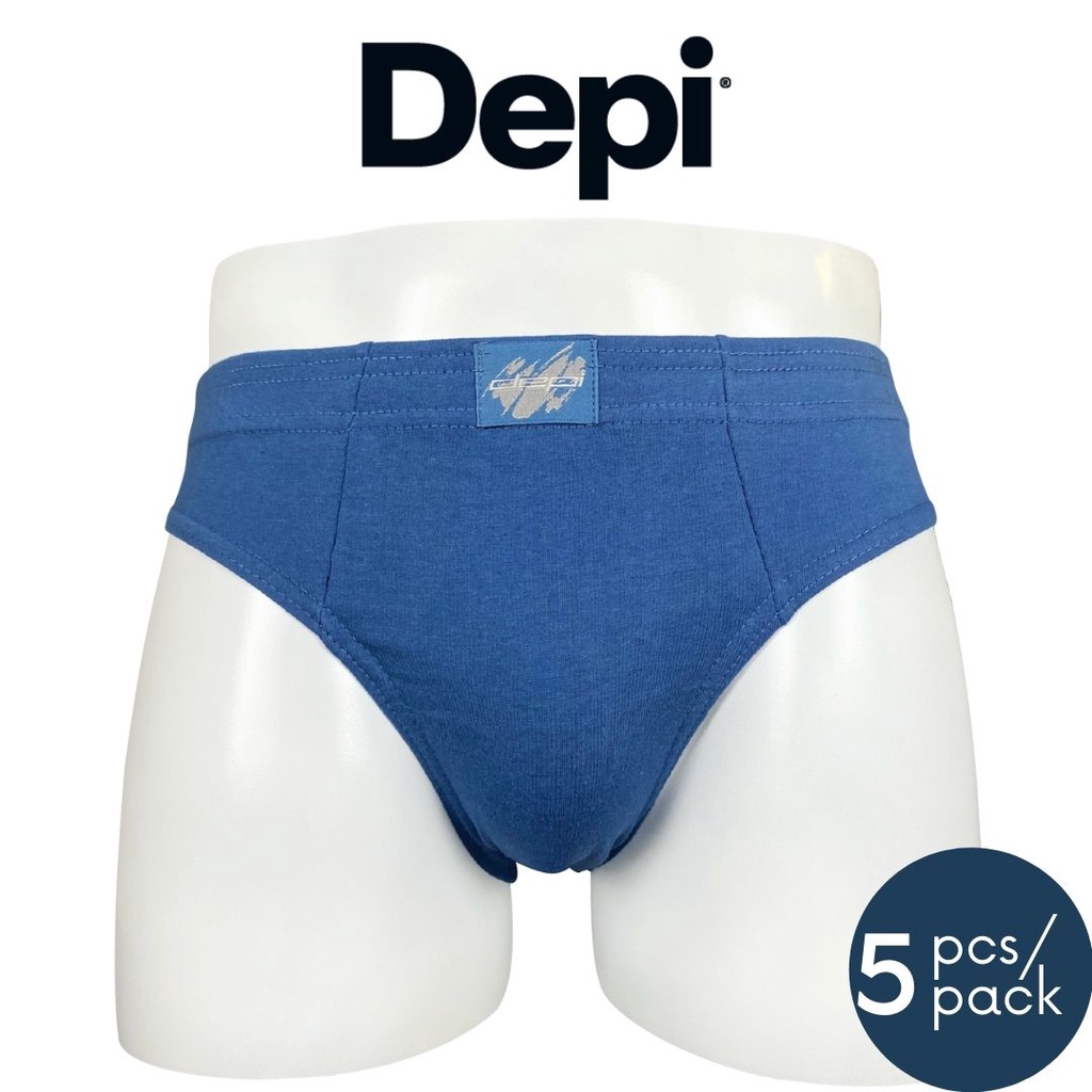 Depi Men’s Brief Underwear (5 Pcs) | 100% Cotton | Assorted Colors ...