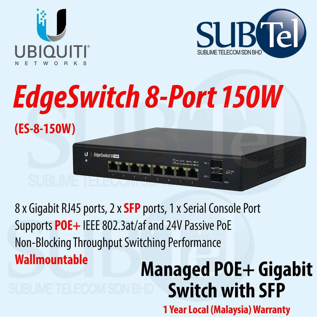 ES-8-150W Ubiquiti EdgeSwitch 8 Gigabit port with POE and 2 SFP ports ...