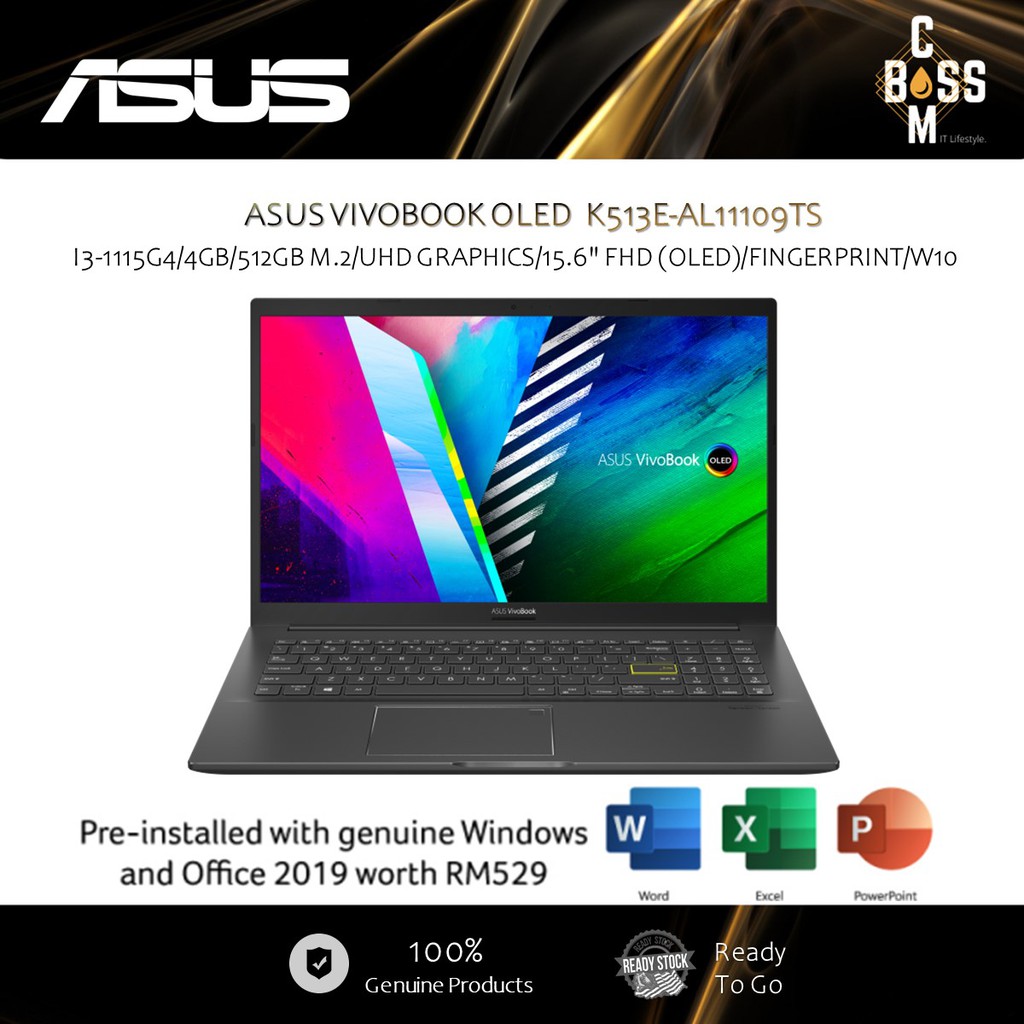*NEW* ASUS VIVOBOOK OLED K513E-AL11109TS ( I3-1115G4/4GB/512GB M.2/UHD ...
