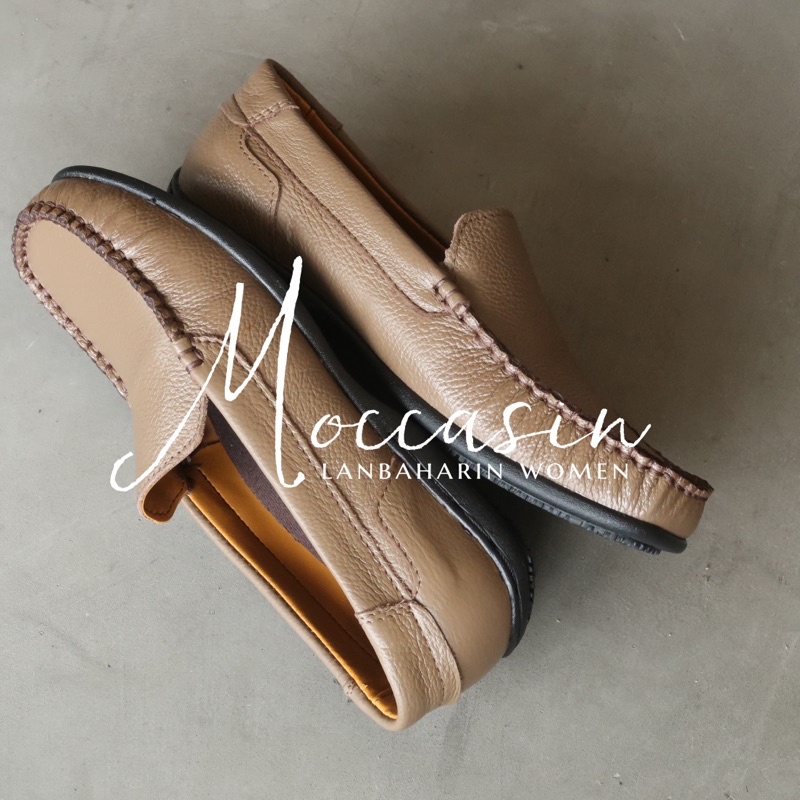 Kasut Wanita loafers 100% genuine leather (Moccasin) saiz 5- 9 uk ...