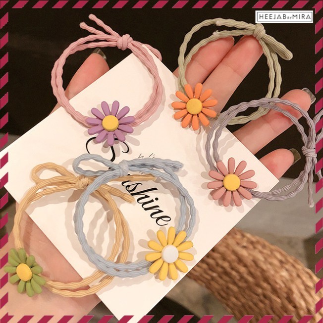 Getah Rambut Corak Bunga Daisy Cute Viral Korean Style | Shopee Malaysia