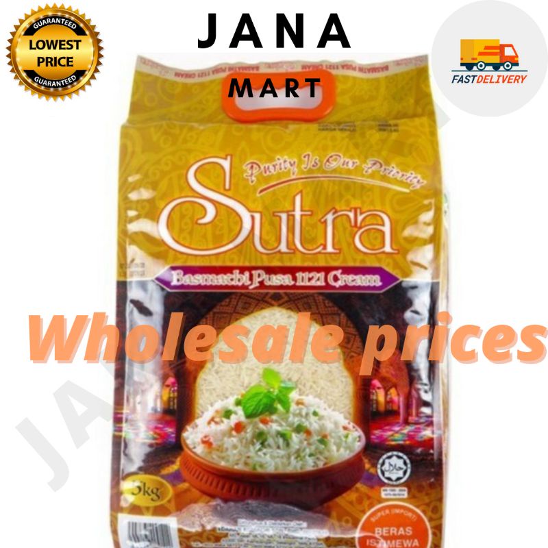 Sutra Basmathi Pusa 1121 Cream Beras Basmathi 5 KG/ mandi spices ...