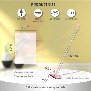 Electrostatic Dust Removal Paper Flat Mop 360 Degrees Rotatable Mop Wet ...