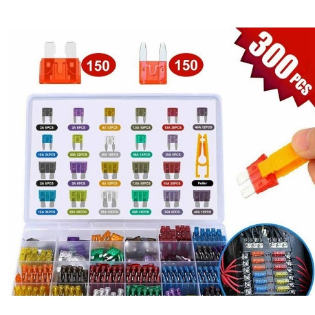 MKR 300pcs+1pcs Car Mini Fuse fius 5A-30A set box fius kereta motor ...