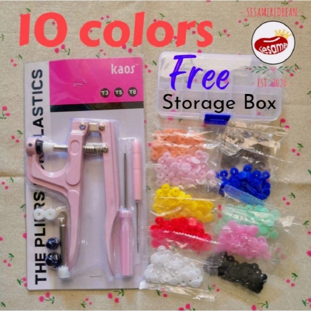 Snap Button Plier Pink for T3 T5 T8 Plastic Snap Button Set Alat Pasang ...