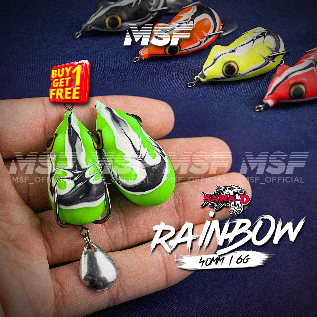 [MSF] Sawa-D Rainbow Soft Frog Thailand | 4cm / 6g | Haruan Killer | Katak Getah Casting | Ready ...