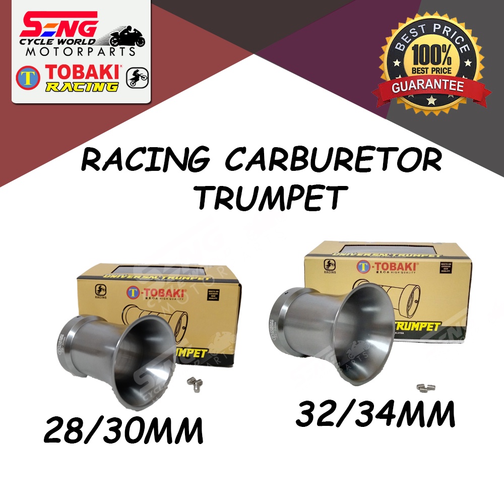 TOBAKI RACING CARBURETOR TRUMPET (28MM TO 34MM) NSR 150, RXZ, WAVE125 ...
