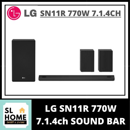 LG SN11R 770W 7.1.4ch Hi-Res Dolby Atmos Sound Bar with Meridian ...