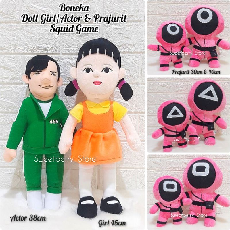 Squid Game Doll Girl Doll 45cm Actor 38cm And Cool Squid Game Soldier ...