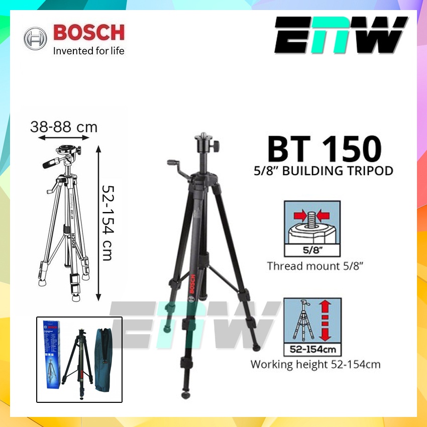 BT 150-5/8 'Bosch' Tripod Laser Stand - 0601096C80. W ( 3165140847193 ...