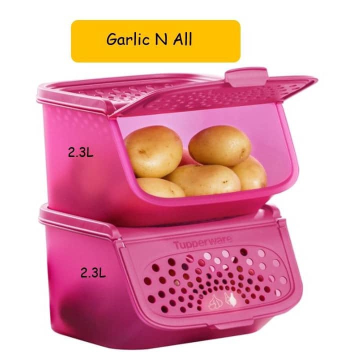 6 Jenis: Tupperware Garlic N All Keeper 2.3L/ Garlic Keeper 3L / 5.5L ...