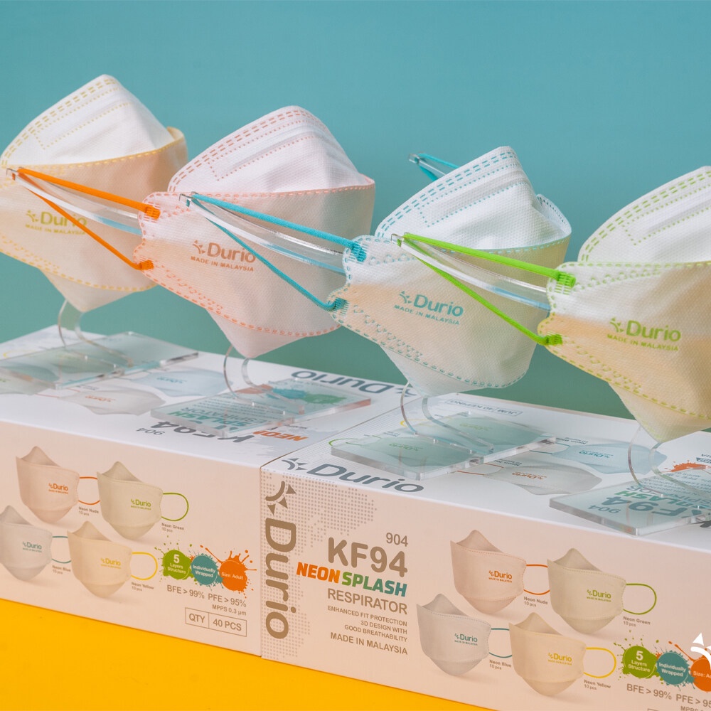 Durio 904 KF94 5Ply Respirator Face Mask (Neon Splash) - 40pcs | Shopee ...