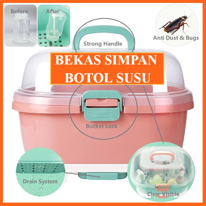 Bekas Tempat Simpan Botol Susu Anak Portable Baby Milk Bottle Storage ...