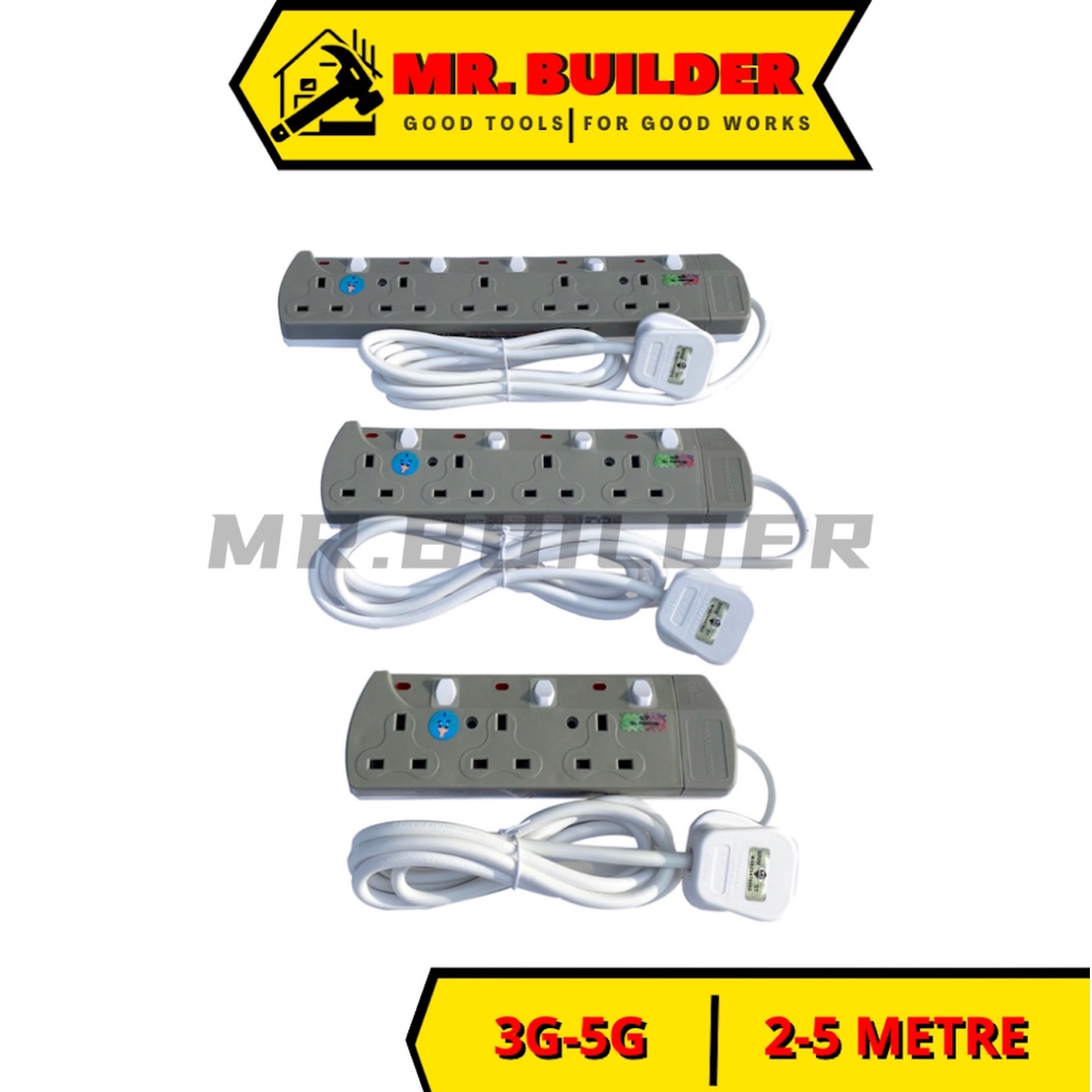 MR. BUILDER 3 Pin Extension Trailing Socket Socket Extension Wire 2 ...