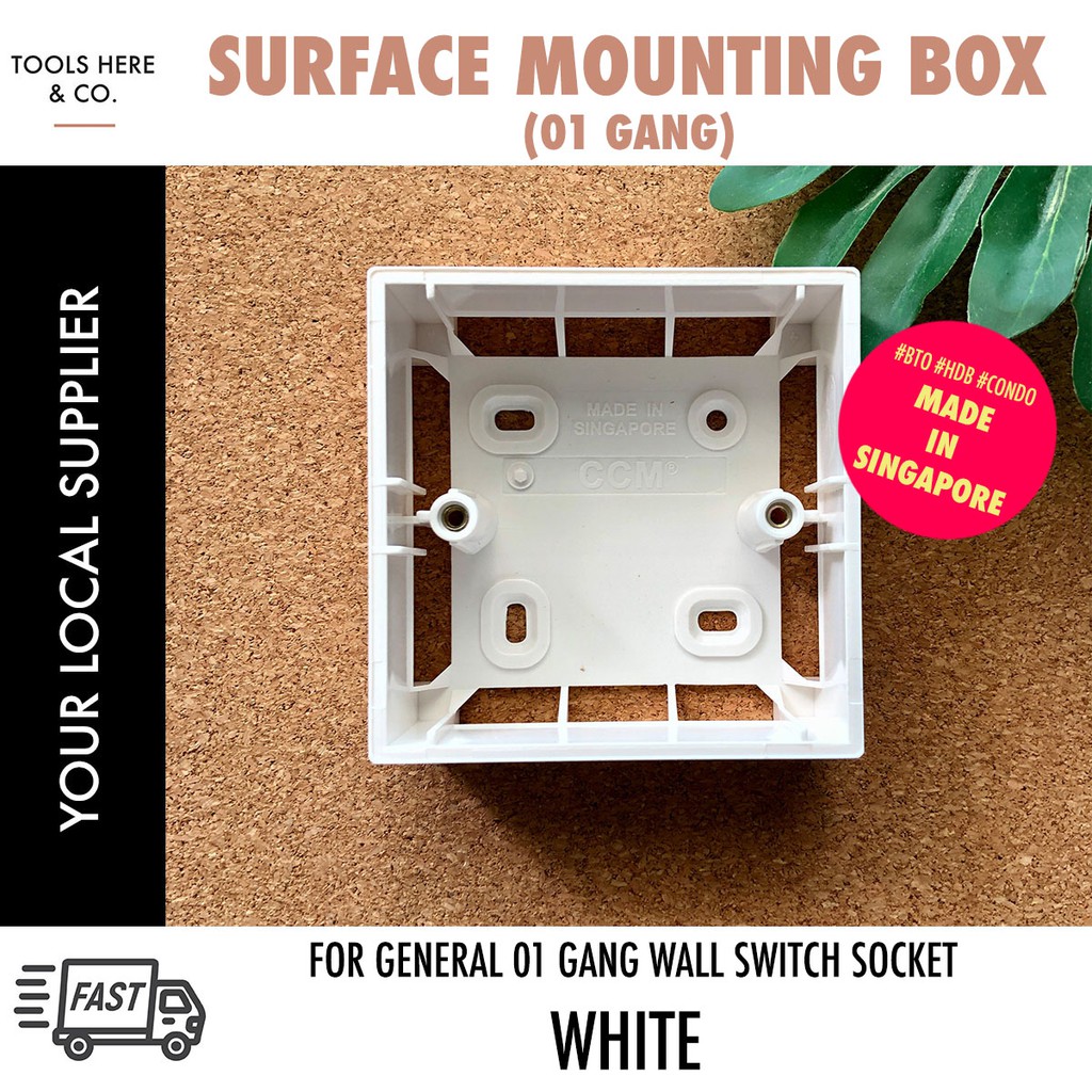 1 Gang PVC Surface Mounting Box - White | Shopee Malaysia