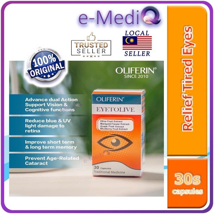 OLIFERIN Eyetolive [Relief Tired Eyes Eye-To-Live] 30s capsules (Exp ...