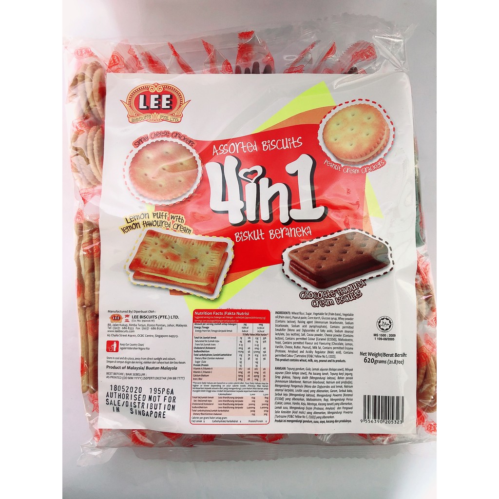 620g LEE 4in1 ASSORTED BISCUITS / BISKUIT BERANEKA (SPRAY CHEESE / PEANUT / LEMON / CHOCOLATE ...