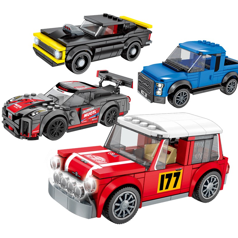 New Building Blocks Super Race Car Building Bricks Famous Vehicle Model ...