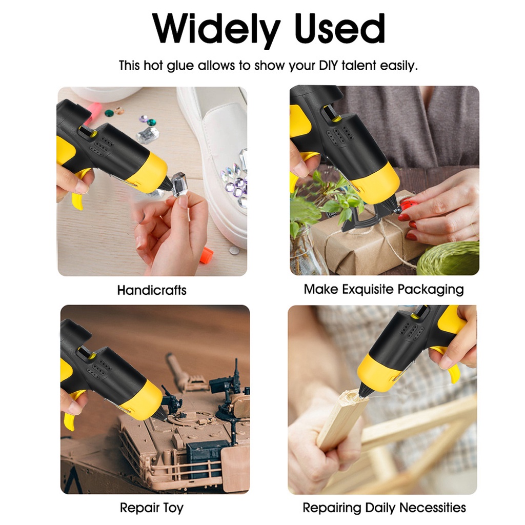 3.7V 580W Rechargeable Cordless Hot Melt Glue Guns 5000 mAh Lithium ...