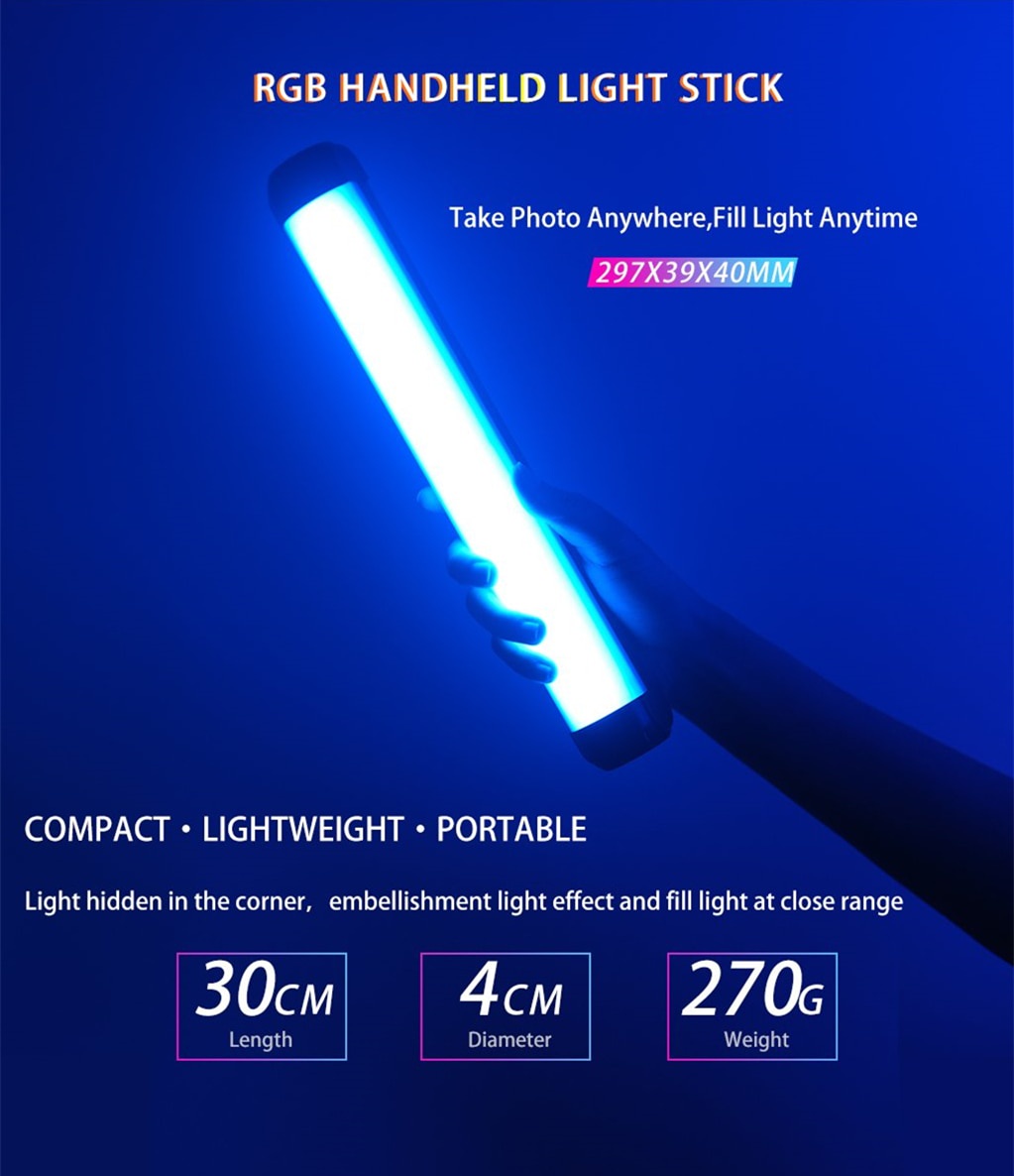 Weeylite K21 Full Color Handheld 2500K~8500K RGB LED Light Stick For ...