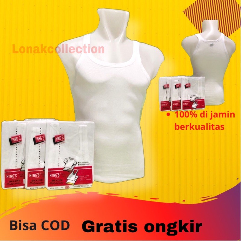 PUTIH Men's premium formal singlets/men's plain white undershirts/men's ...