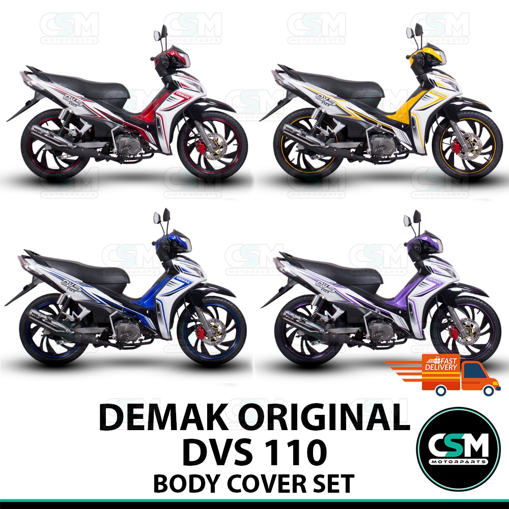 DEMAK ORIGINAL Coverset Bodyset DVS 110 RED BLUE PURPLE YELLOW (FREE STICKER/STRIPE) (Sticker ...