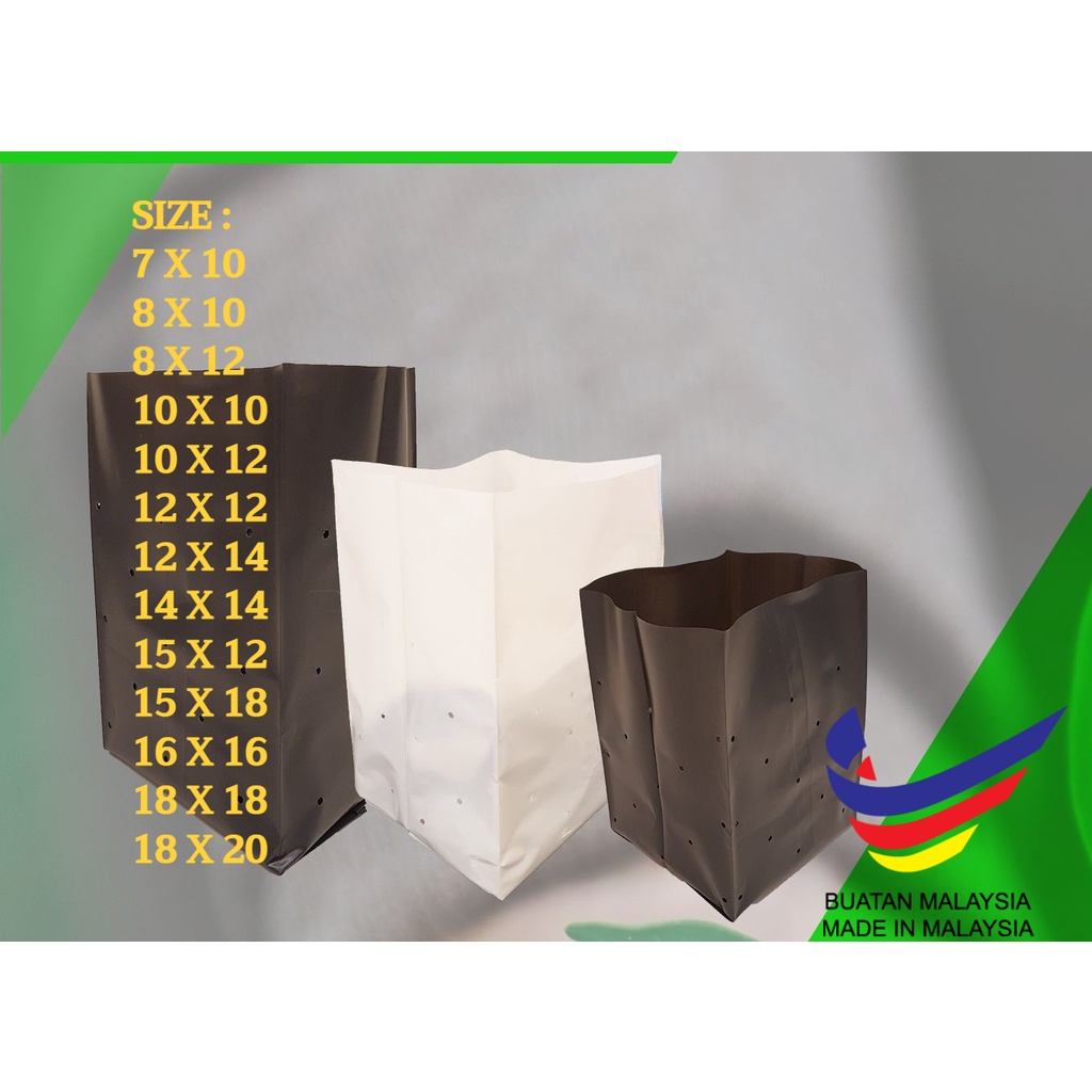 [1 KG] Polybag UV Thick Fertigasi Polibag Nursery Plastik Semaian Benih ...