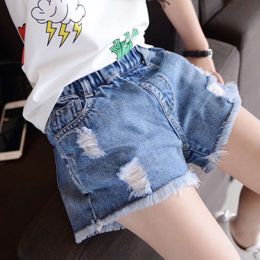 Children summer bull-puncher knickers girls hole pants baby boom cuhk ...
