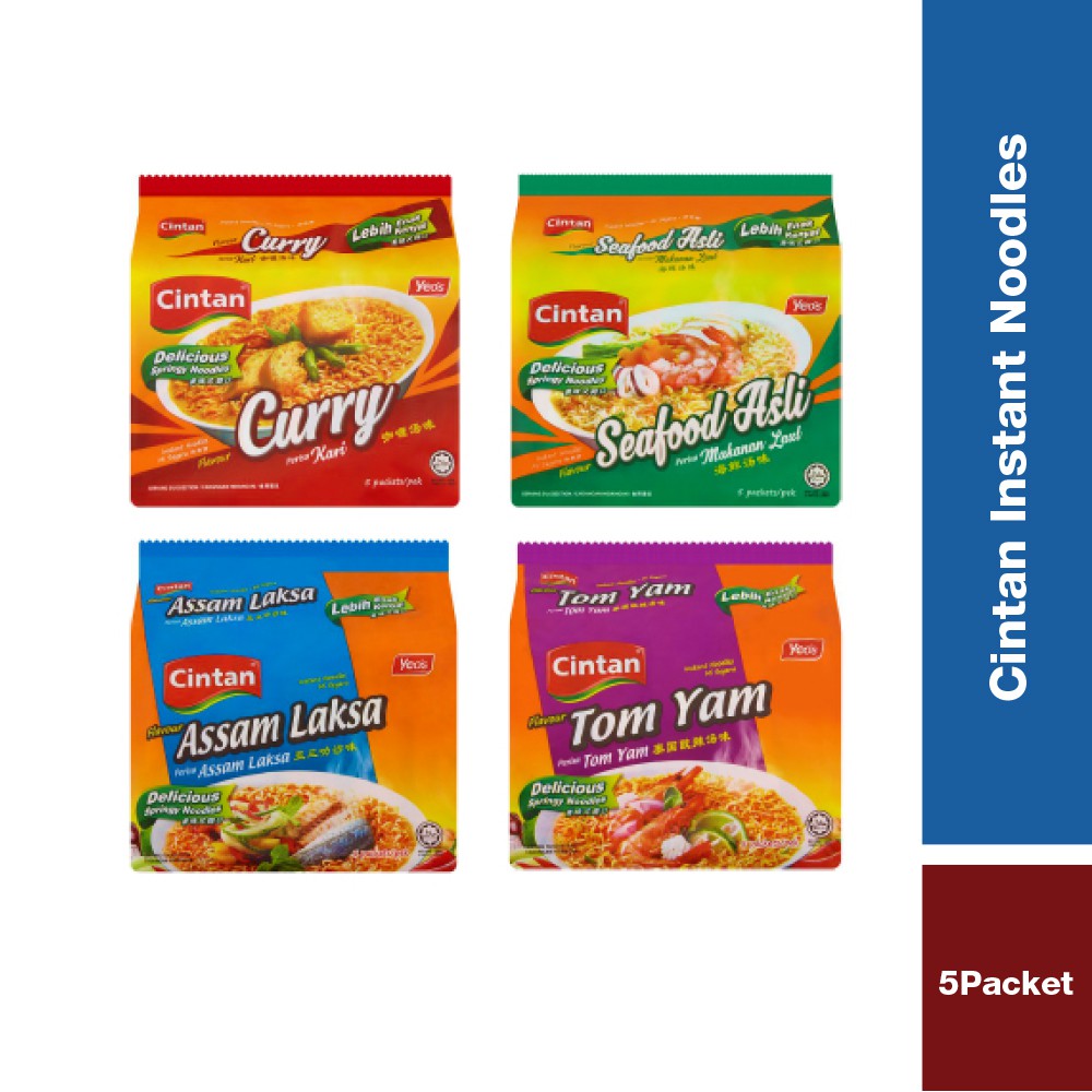Cintan Instant Noodles Kari / Tom Yam / Asam Laksa / Seafood Asli ...