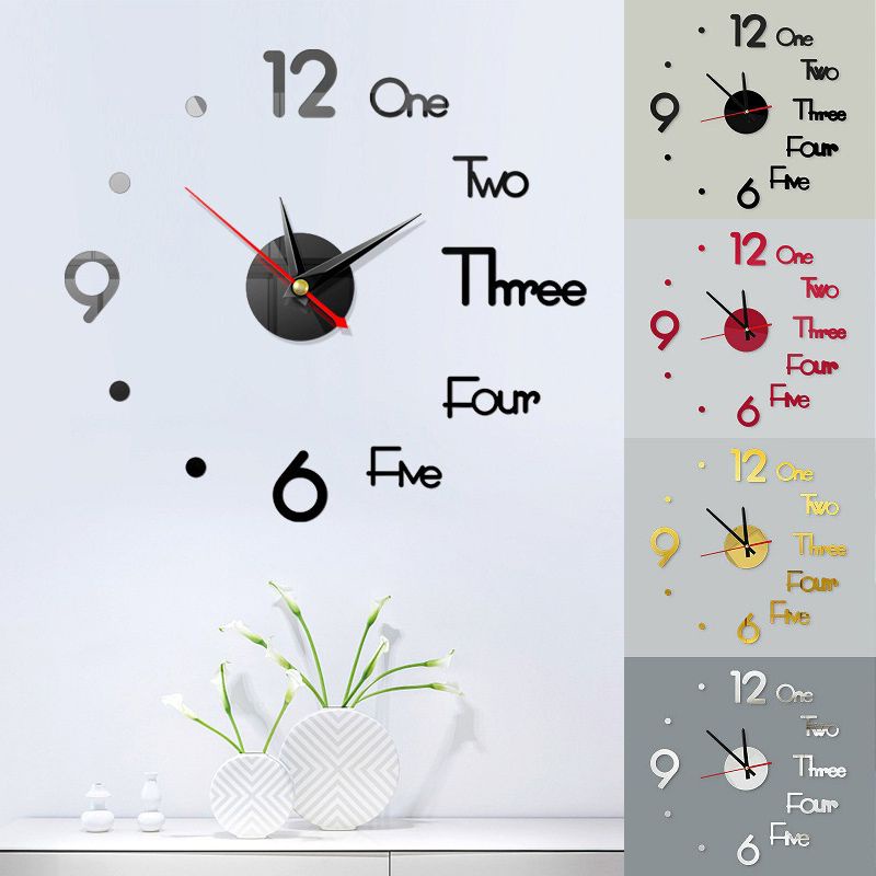 Wall Premium Large Clock With Unique 3d Sticker Design For Trendy ...