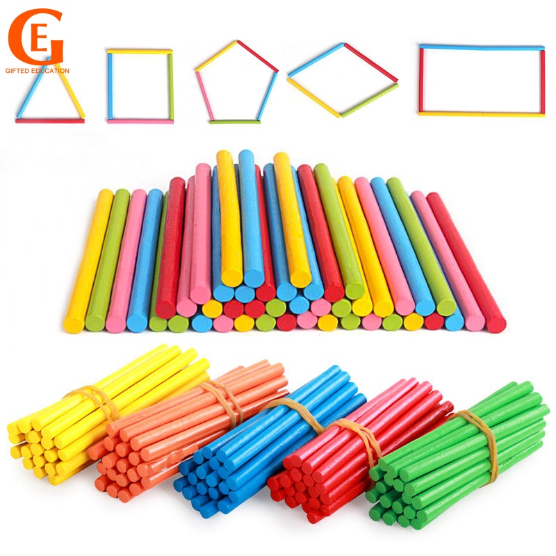 100Pcs Colorful Bamboo Counting Sticks Children Learning Math Teaching ...