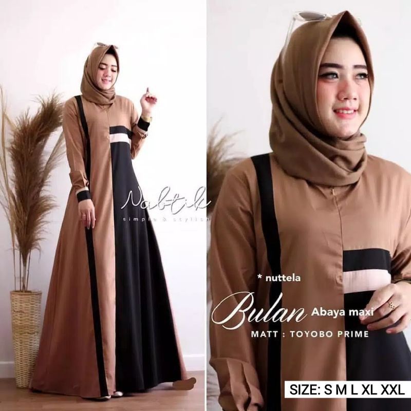 Moon abaya maxi Latest muslim Clothing gamis | Shopee Malaysia