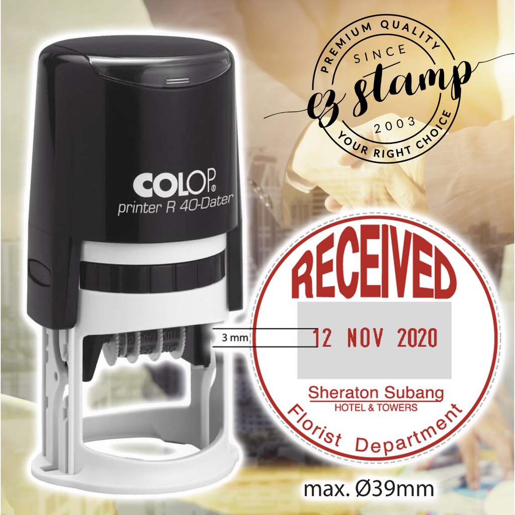 COLOP Printer R40D Custom Dater (39mm Diameter) / DATE STAMP/ COP GETAH AUTOMATIK BERTARIKH ...
